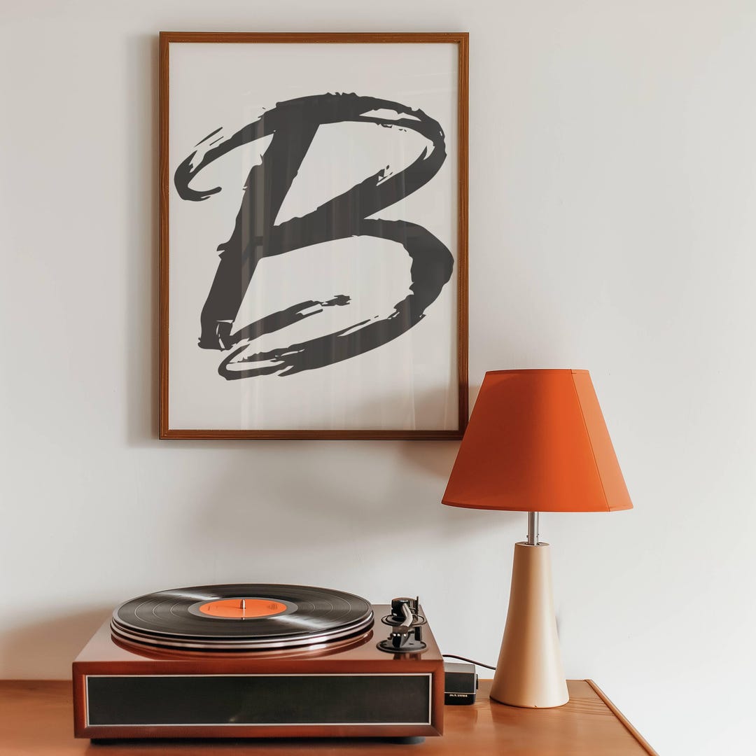 Letter B Poster, Name Signs, Initial Wall Art, Letter B Sign Print ...