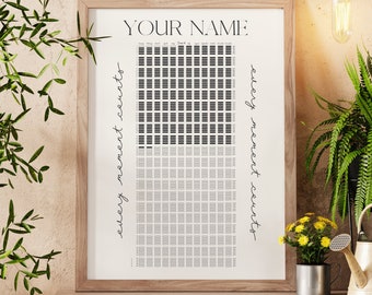 80 Years, Personalized Life Calendar, My Life in Months Poster, Custom ...