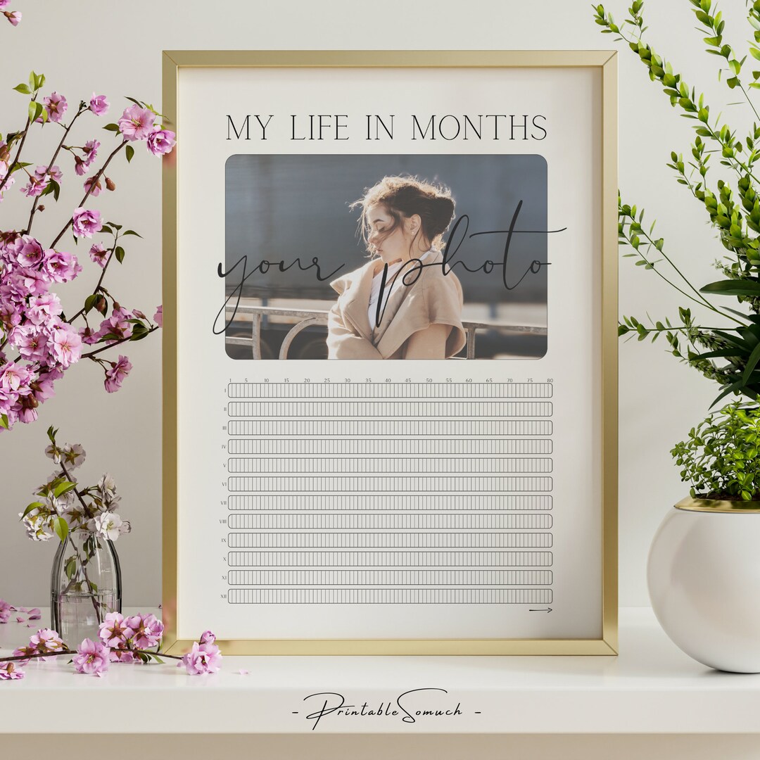 Life Calendar With Your Photo, Custom Life Calendar, My Life in Months ...