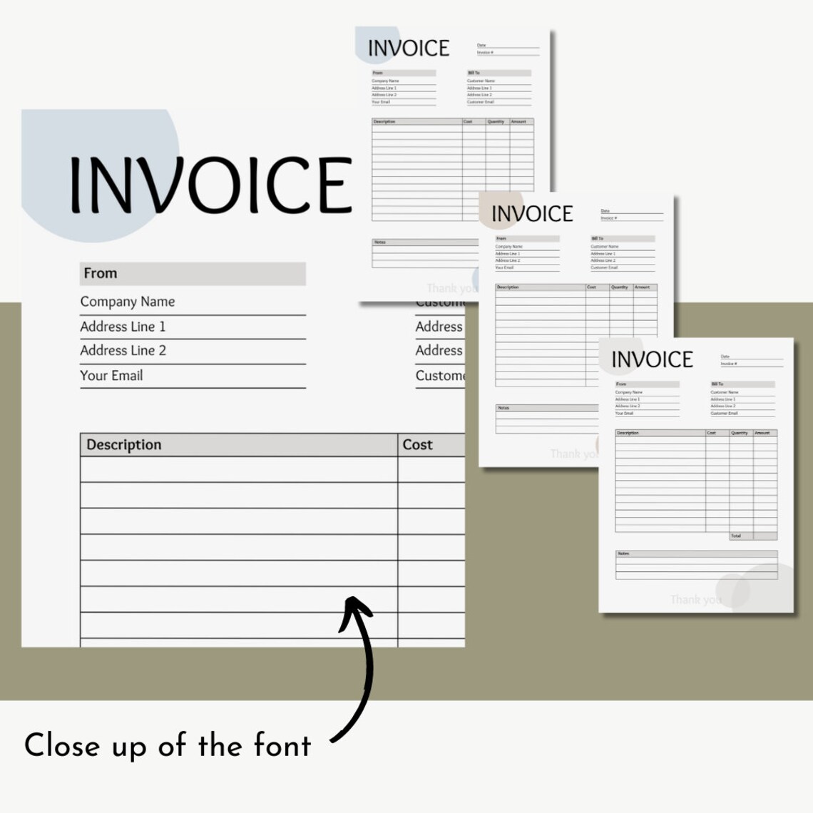 Invoice Template, Small Business Order Form, Modern Invoice, Printable ...