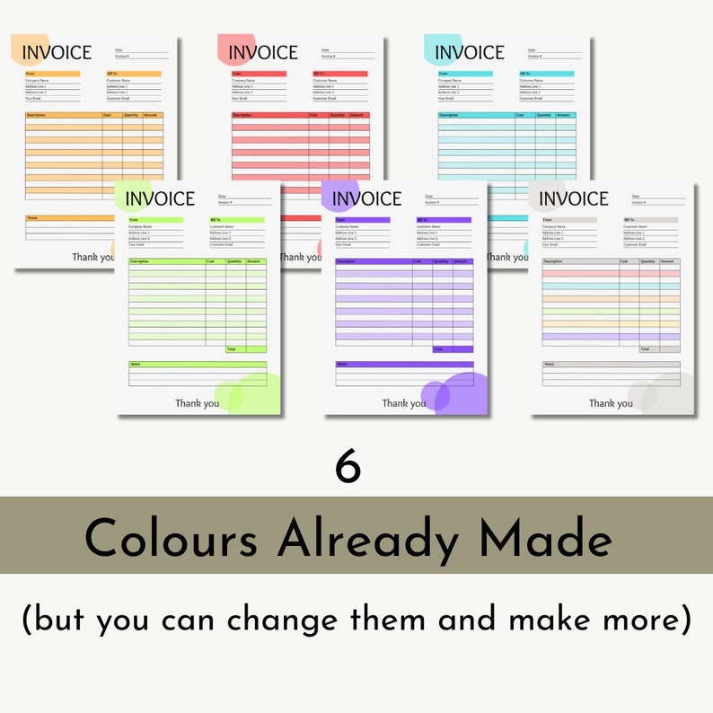 Invoice Template, Small Business Order Form, Modern Invoice, Printable ...
