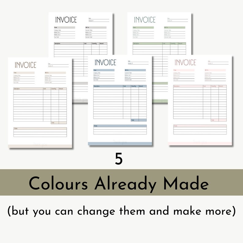 Invoice Template Editable, Small Business Order Form, Modern Invoice ...