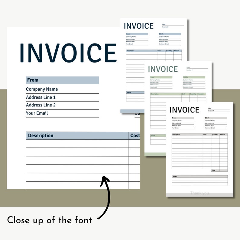 Printable Invoice Editable Template, Modern Invoice, Small Business ...