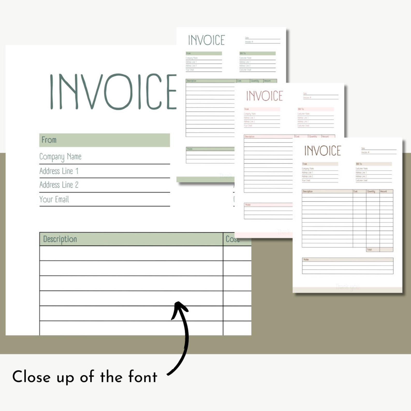 Invoice Template Editable, Small Business Order Form, Modern Invoice ...
