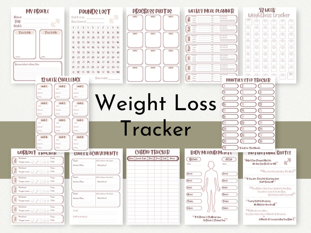 Weight Loss Tracker, Daily Exercise Tracker, Fitness Goal Journey, Meal ...