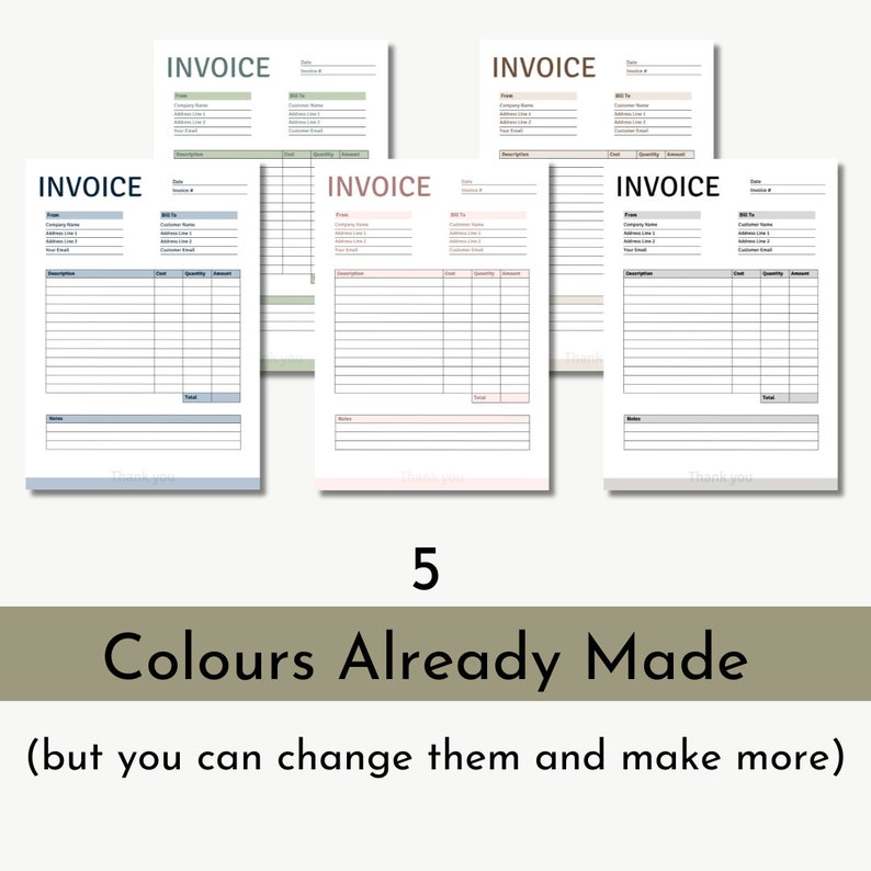 Invoice Template Editable, Small Business Order Form, Modern Invoice ...