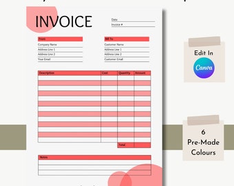 Invoice Template, Small Business Order Form, Modern Invoice, Printable ...