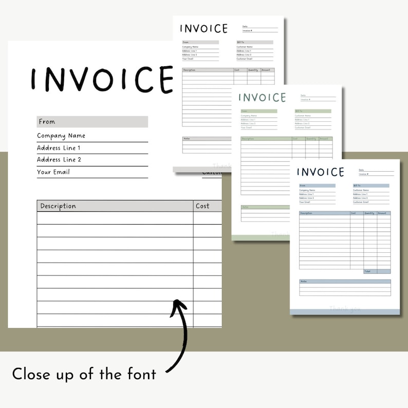 Invoice Template Editable, Small Business Order Form, Modern Invoice ...