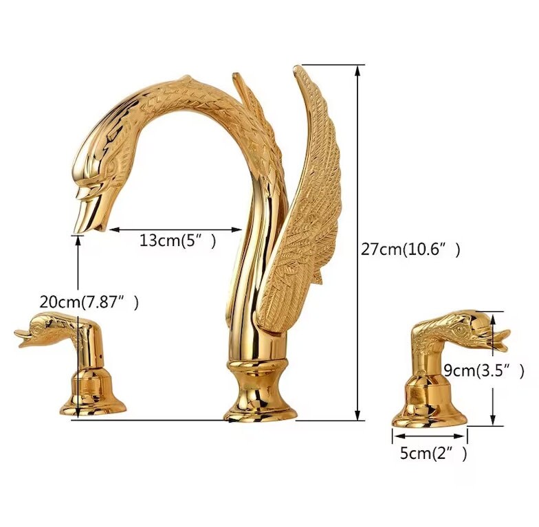 Gold Swan Brass Faucet , Bathroom Basin Tap , Bathroom Sink Faucet ...