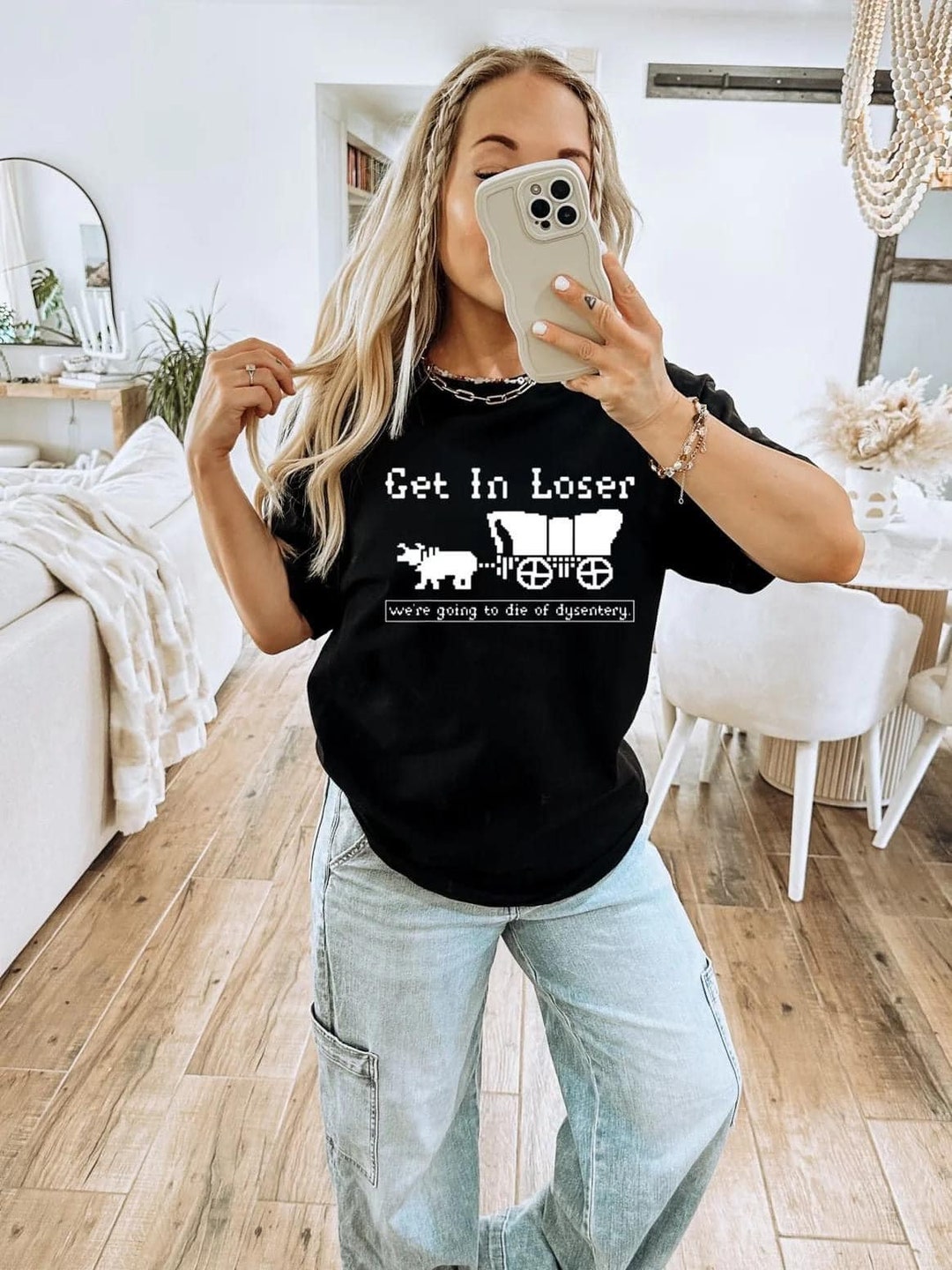 Get in Loser, Oregon Trail, 90s, 80s, Graphic Tee, Dysentery, Wagon, Ox ...