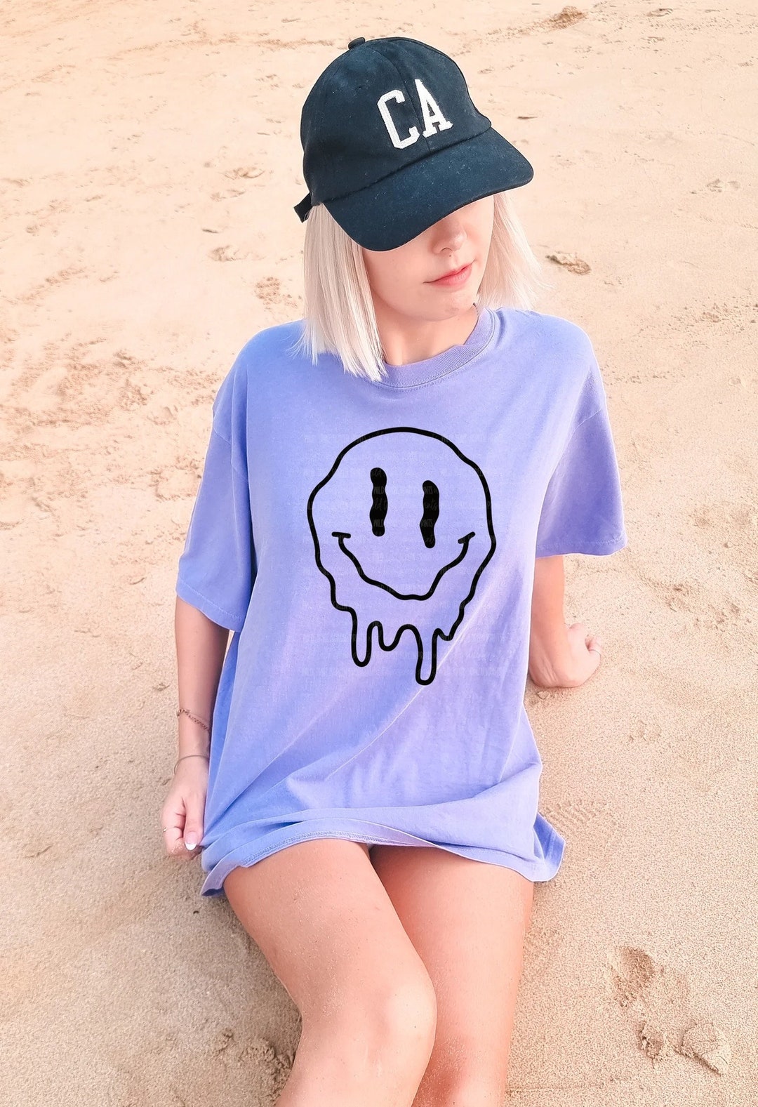 Drippy Smiley, Spring, Retro, Butterfly, Graphic Tee, Smiley, Summer ...