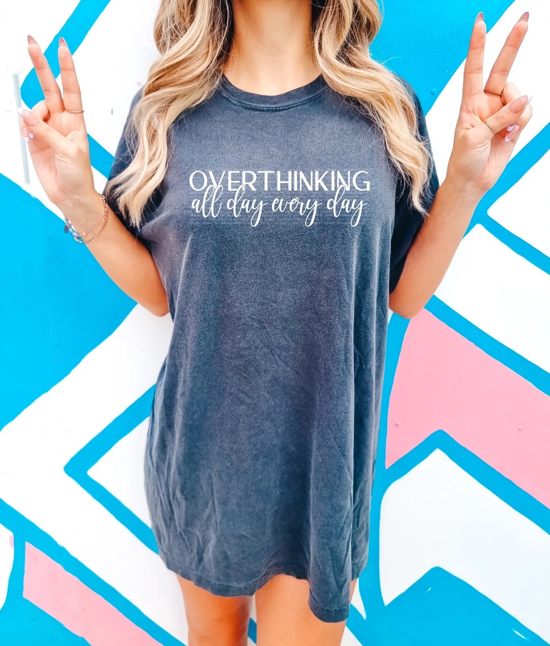 Overthinking All Day Every Day, Quotes, Graphic Tee, Overthinking Shirt ...