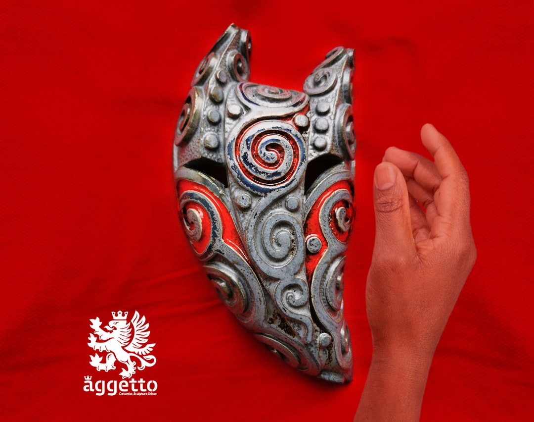 Turquoise Glazed Ceramic Sculpture Mask Maori Mystic Mask, Amulet for ...