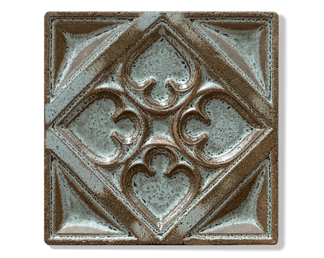 Artisanal Ceramic Tiles in the Neo-gothic Style. Sold Individually. Can ...