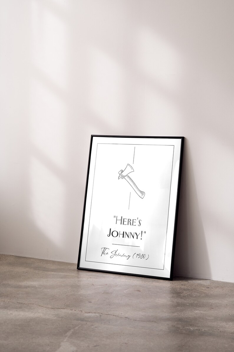 The Shining 'here's Johnny' Movie Quote Poster (digital Download) - Etsy