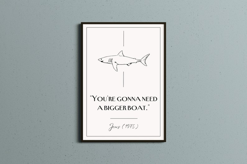 Jaws Quote Poster - Digital Download Print / Home Decor / Movie Quote ...