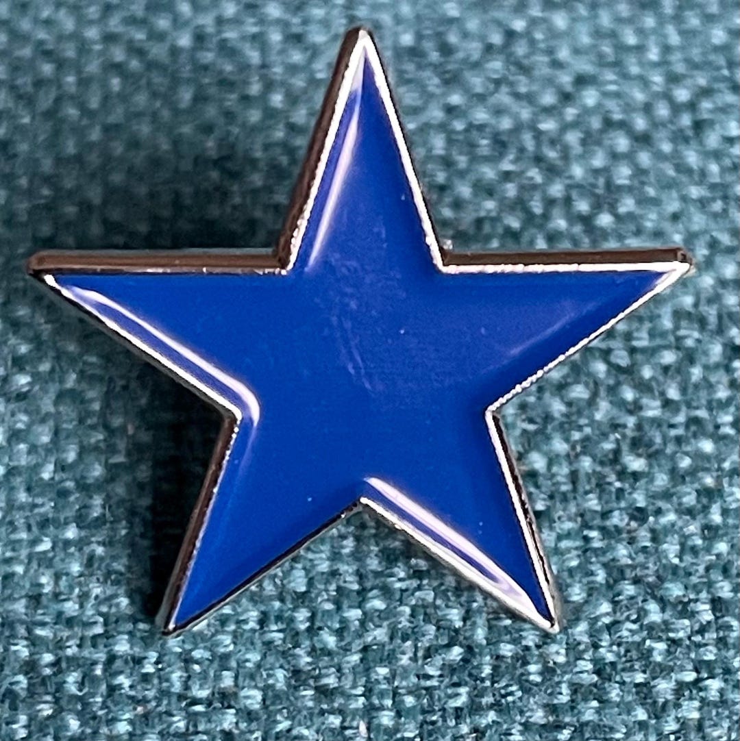 Navy Blue Star Pin Badge - Etsy