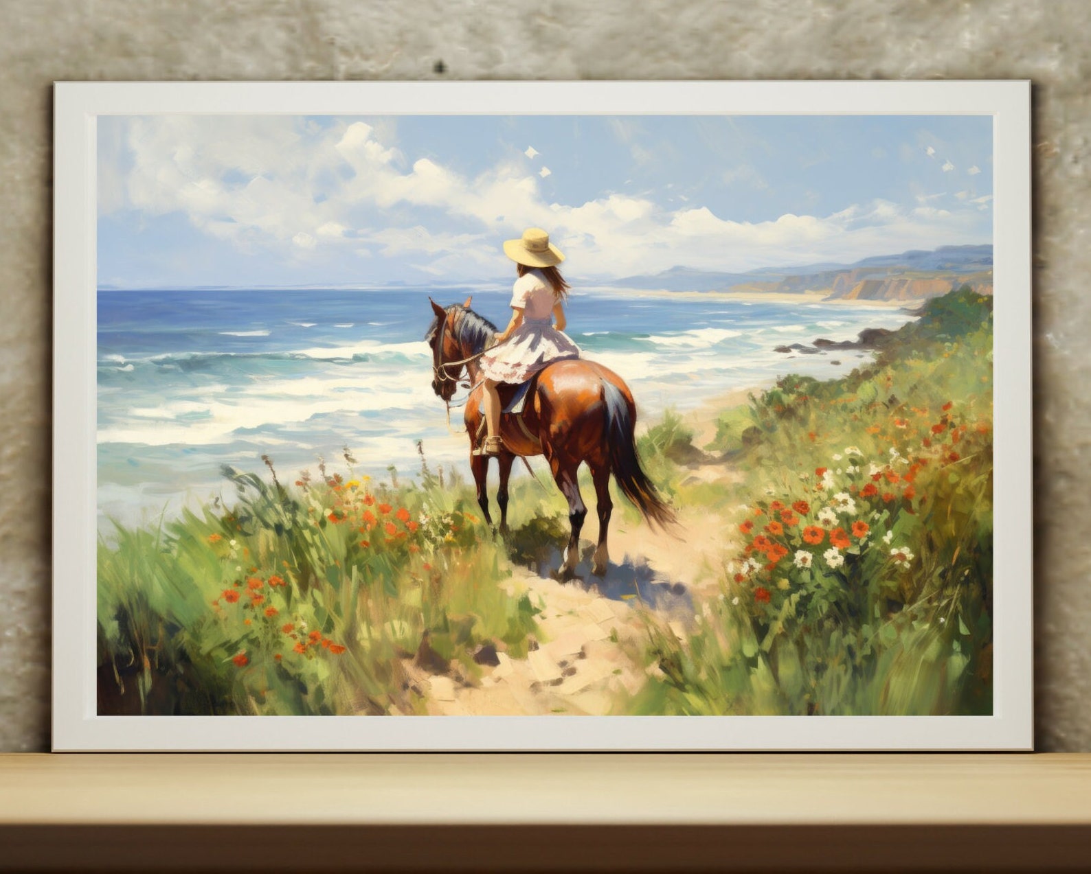 Girl Riding A Horse, Autumn Horse Ride, Vintage Horse Print, Horse ...