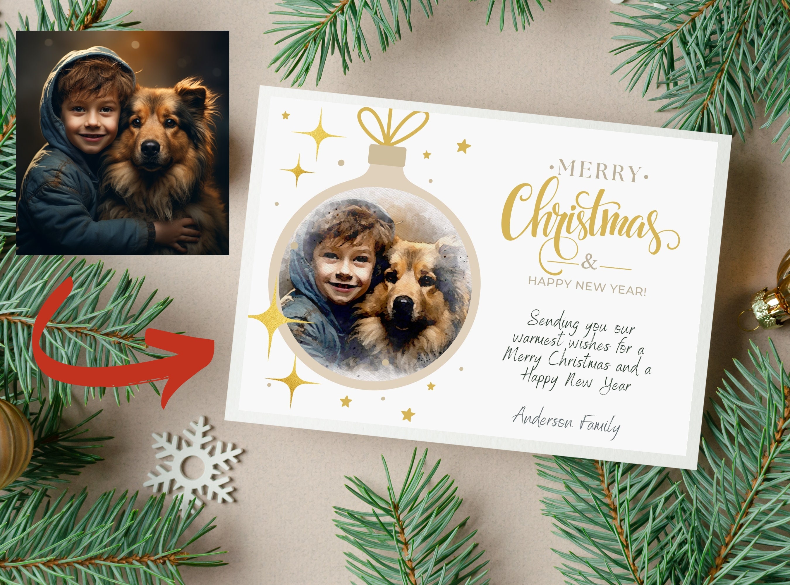Custom Christmas Card From Photo Digital Print, Custom Familiy Print ...