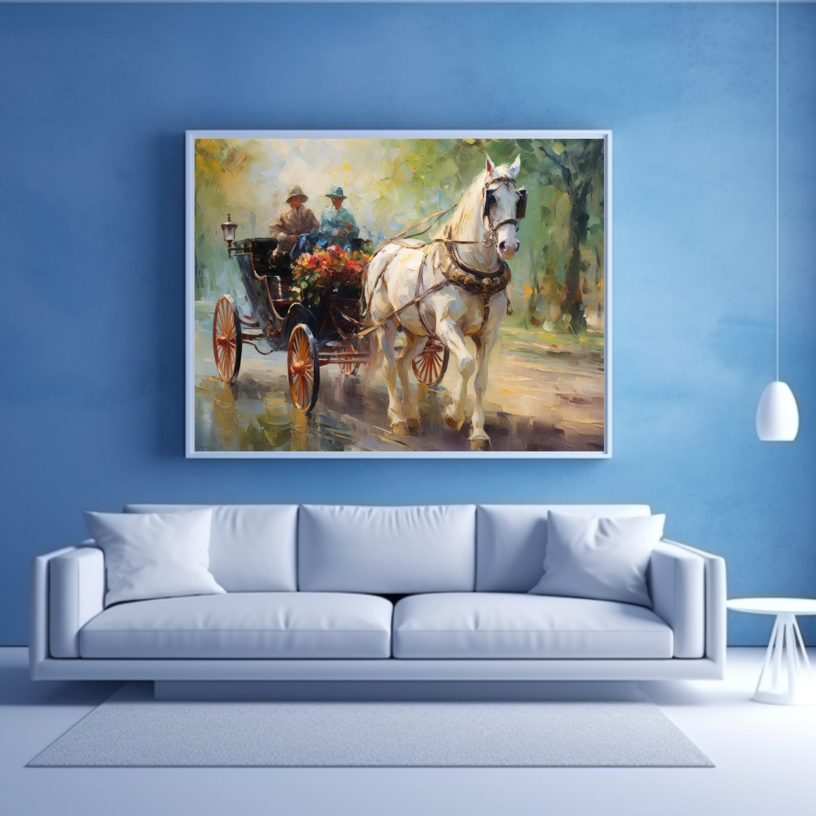 Carriage Oil Painting, Carriage, Horse and Carriage, Decor Carriage ...