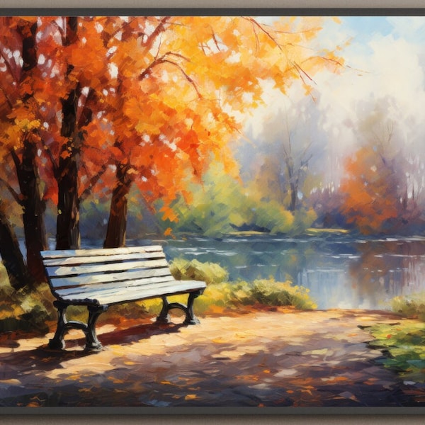 Park Bench Painting - Etsy