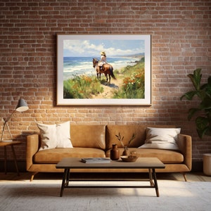 Girl Riding A Horse, Autumn Horse Ride, Vintage Horse Print, Horse ...