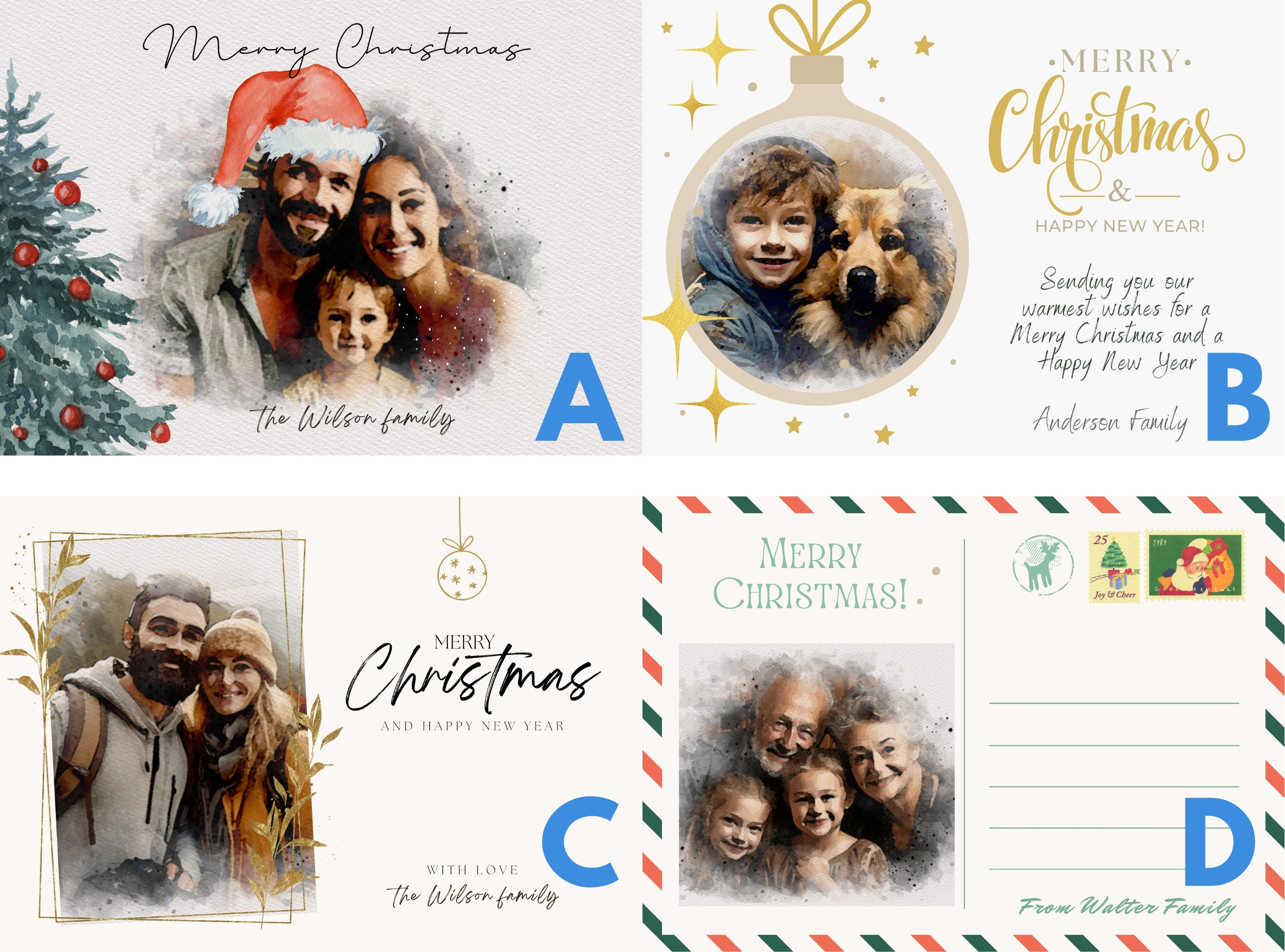 Custom Christmas Card From Photo Digital Print, Custom Familiy Print ...