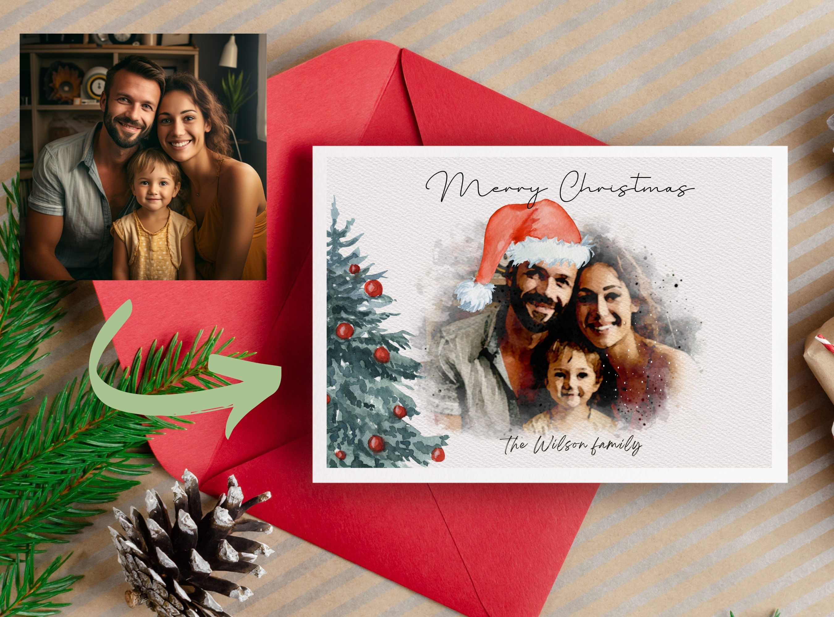Custom Christmas Card From Photo Digital Print, Custom Familiy Print ...