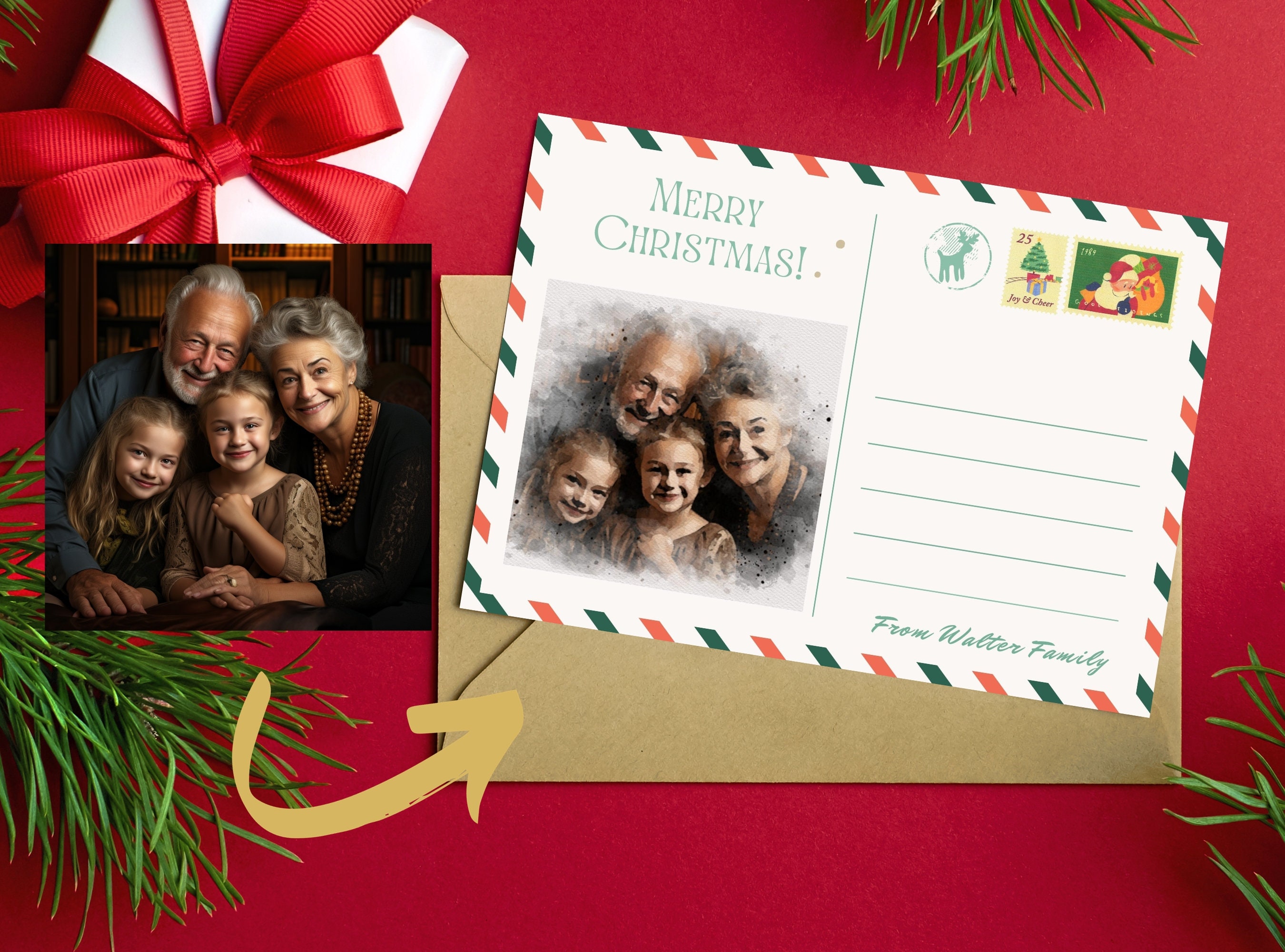 Custom Christmas Card From Photo Digital Print, Custom Familiy Print ...