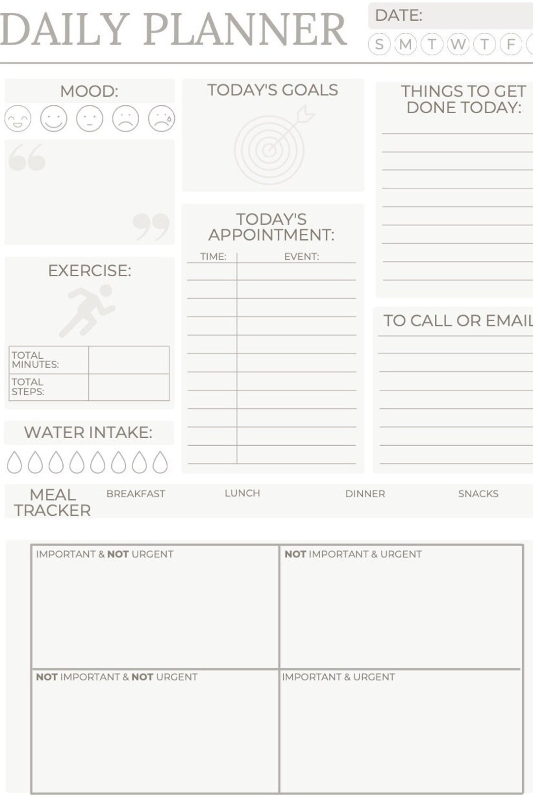 ADHD Printable Daily Planner - Etsy
