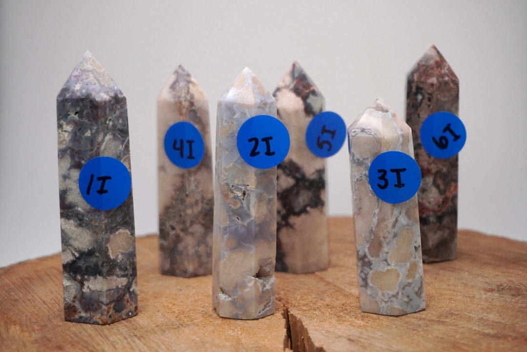 Blue Flower Agate Towers - Etsy