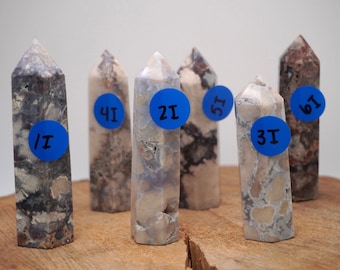 Metaphysical Crystals Blue Flower Agate Tower Crystal Kristalle Gift ...