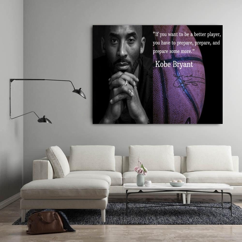 Kobe Bryant Motivation Wall Art,basketball Poster Canvas Kobe Bryant ...