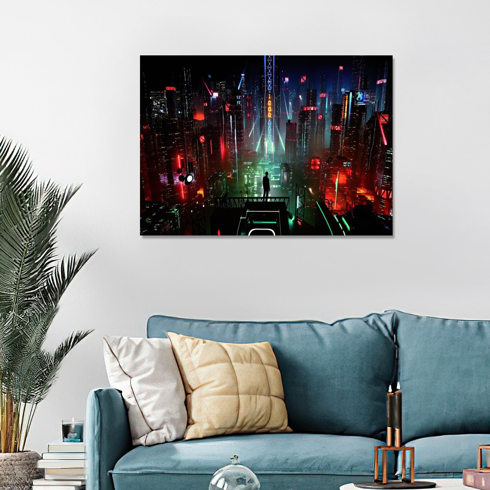 Cyberpunk City Poster Night City Wall Art Rolled Canvas - Etsy