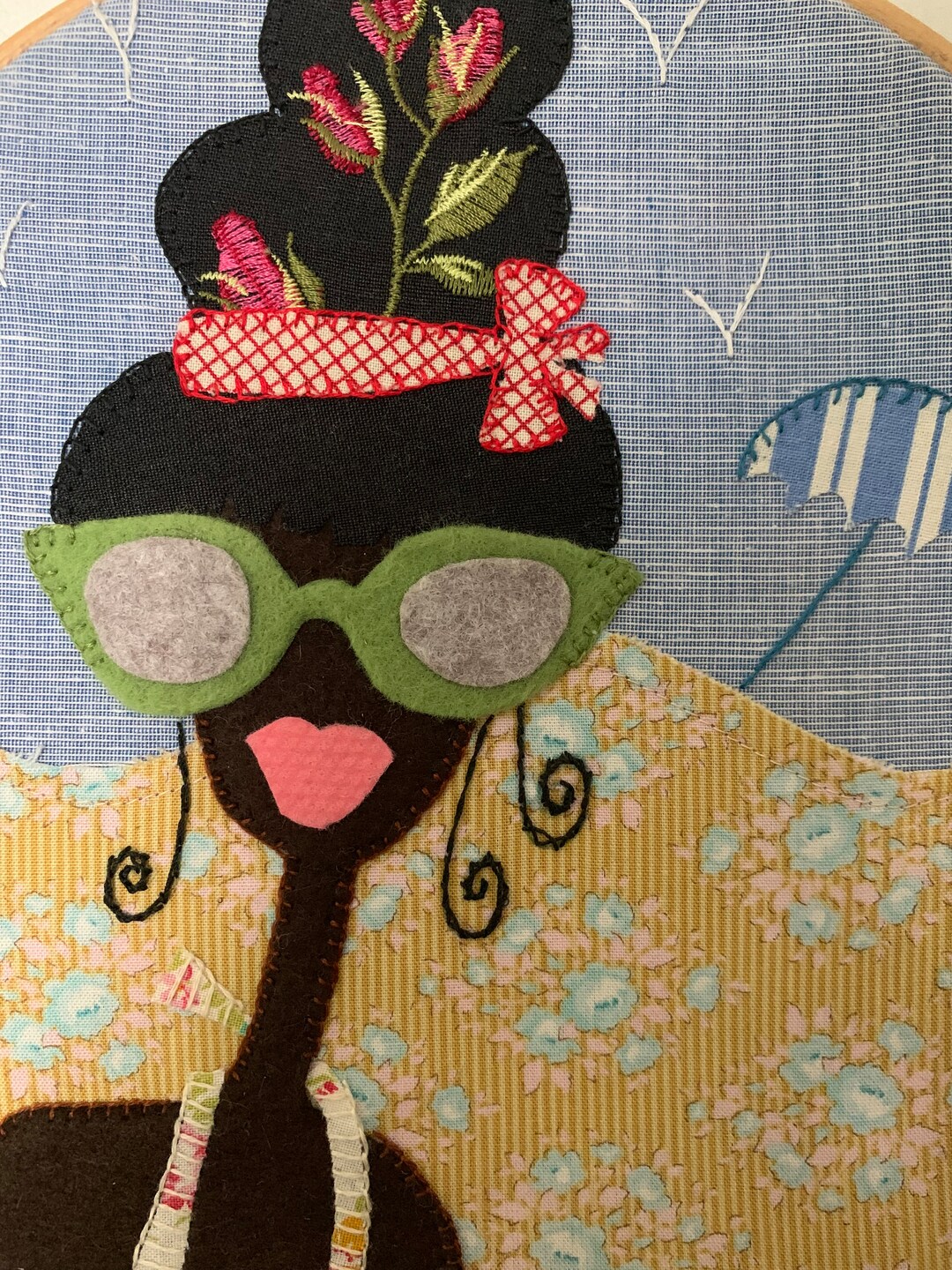 Bathing Belles Rosita Appliquéd and Embroidered Hoop. - Etsy