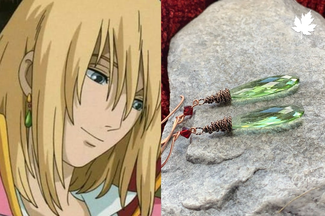 Howl's Moving Castle Earrings: Green Amethyst Quartz - Etsy