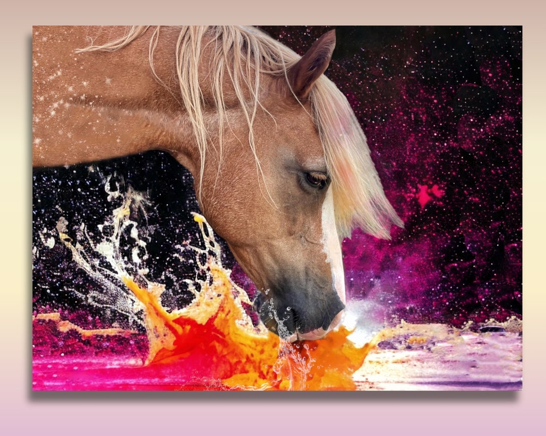Horse Art Photo in Color Splash Style Instant Download Horse - Etsy