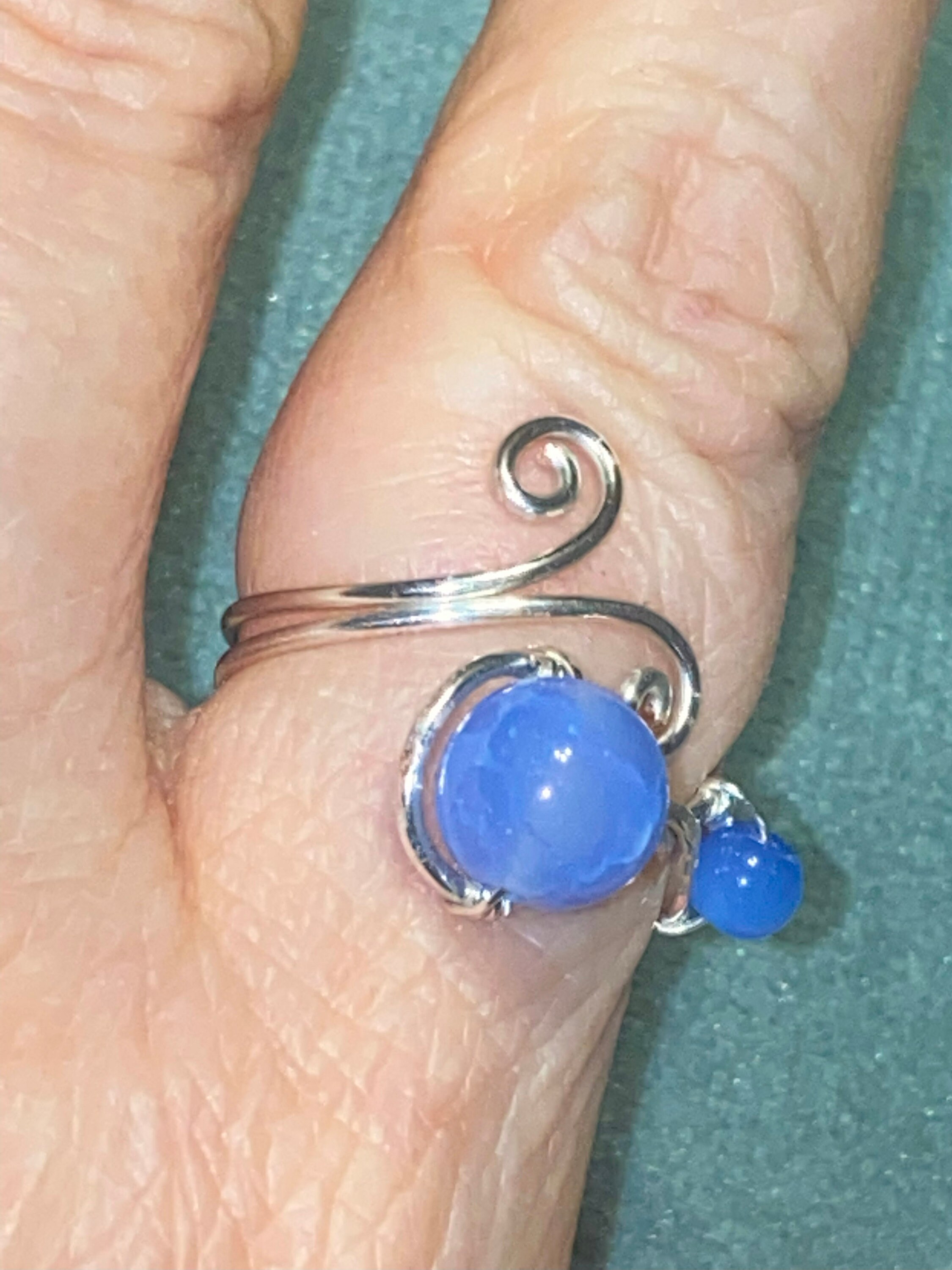 Periwinkle Stone Wire-wrapped Ring - Adjustable Design - Etsy