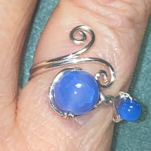 Periwinkle Stone Wire-wrapped Ring - Adjustable Design - Etsy