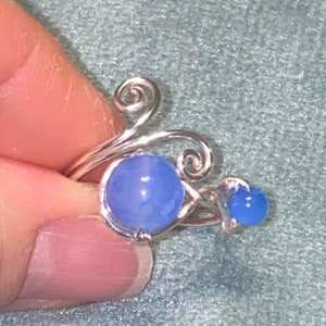 Periwinkle Stone Wire-wrapped Ring - Adjustable Design - Etsy