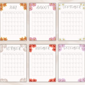 Blank Floral Monthly Planner | Digital and Printable PDF | Instant ...