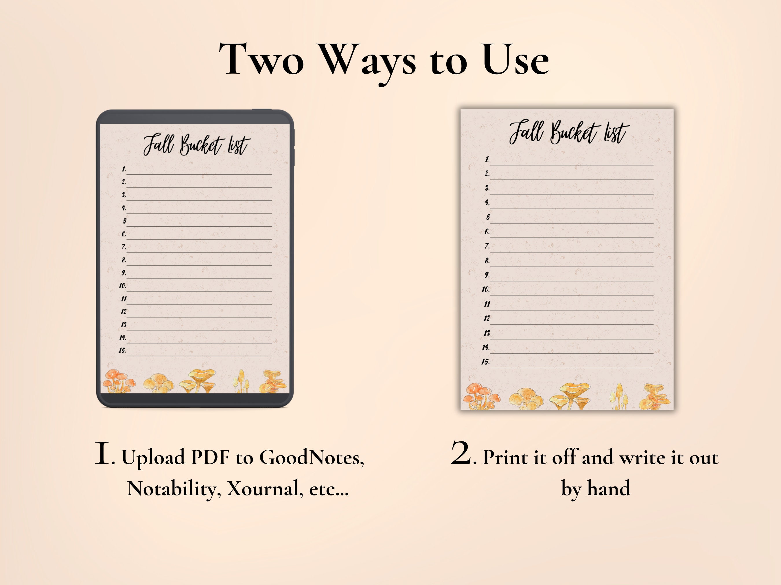 Fall Bucket List Printable, Four Cute Designs, Instant Downloadable PDF ...