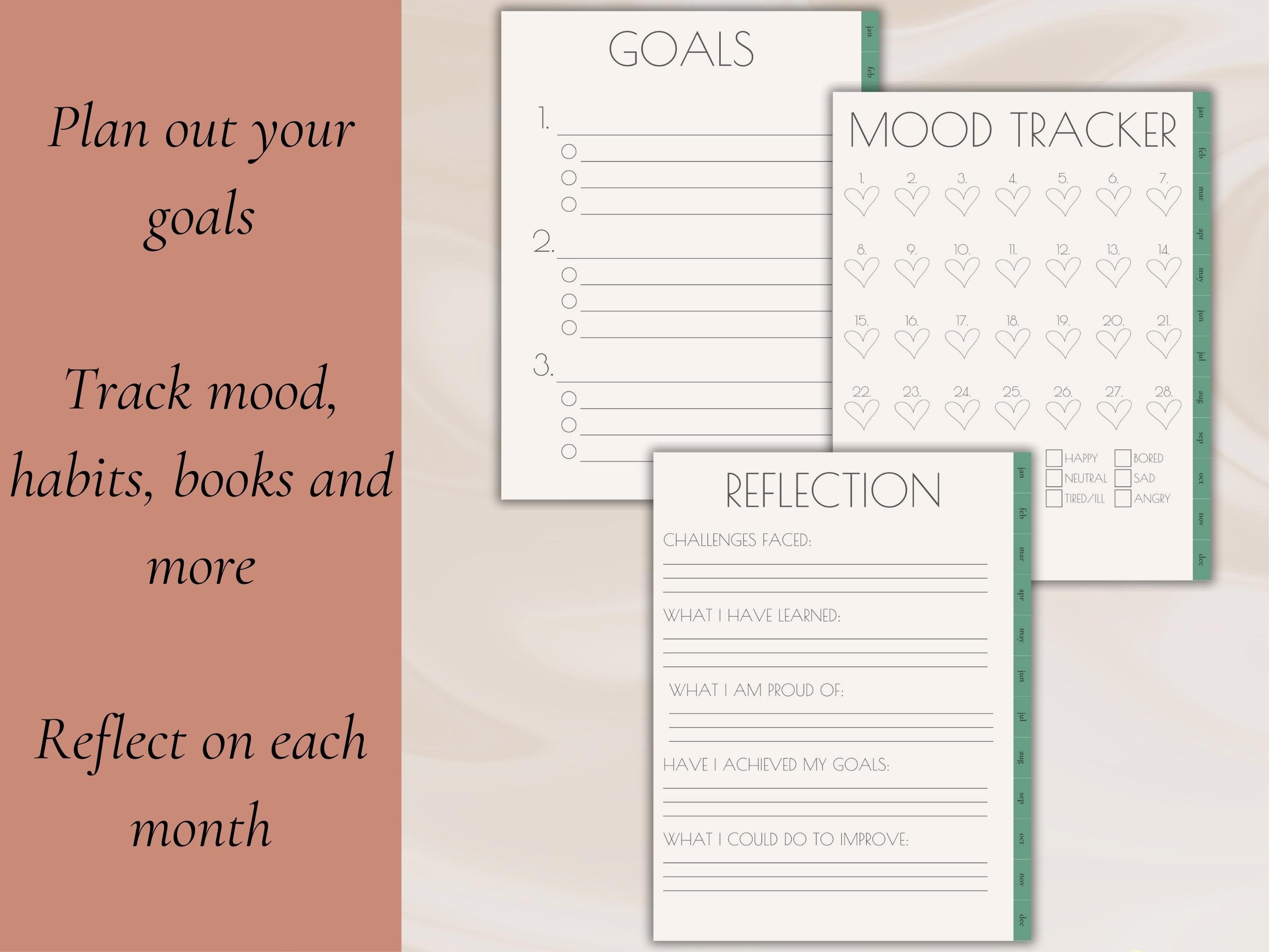 Digital Minimalistic Personal Planner With Hyperlinks | Instant ...