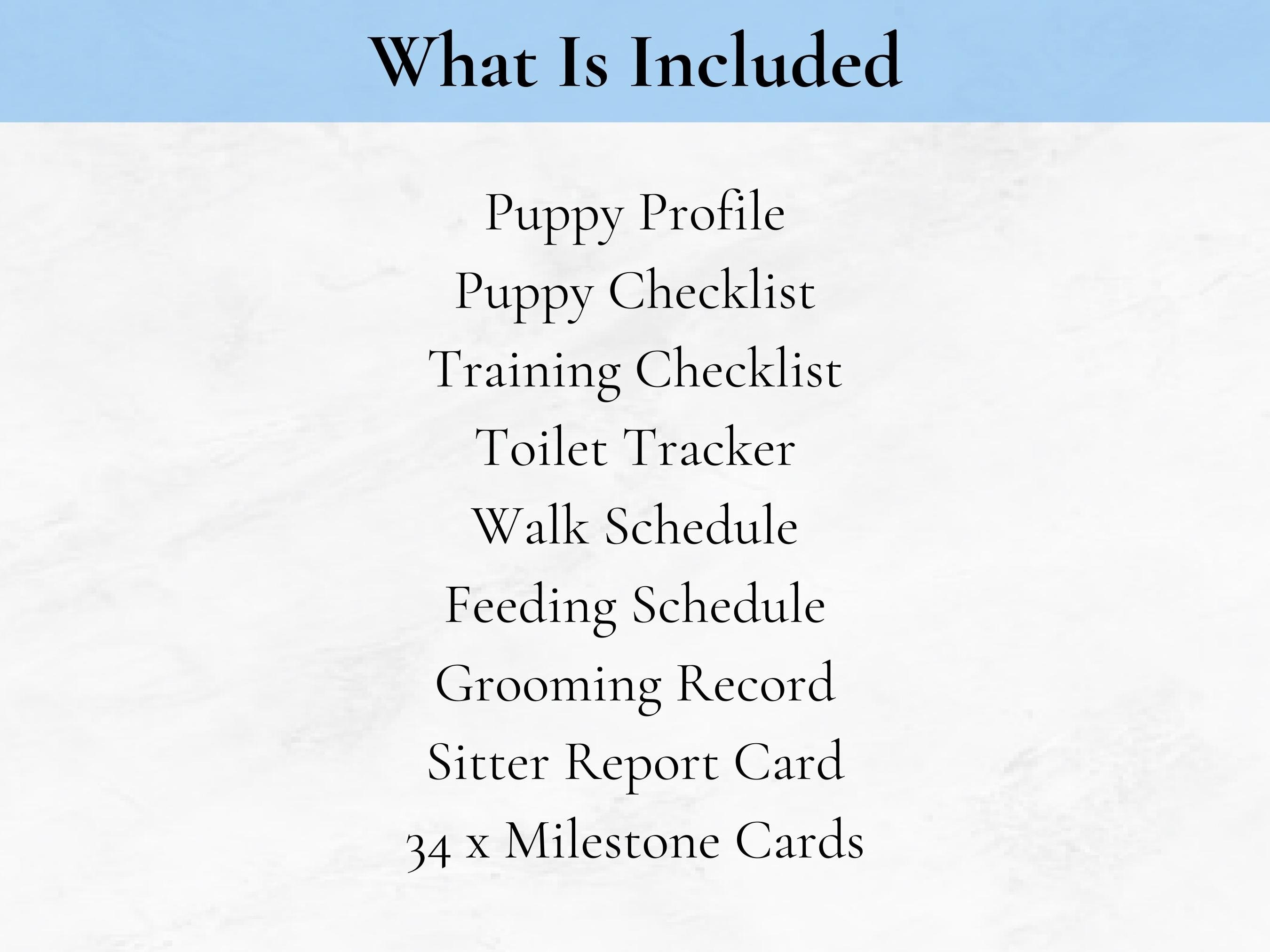 New Puppy Planner, Training, Checklists, Milestone Cards Digital and ...