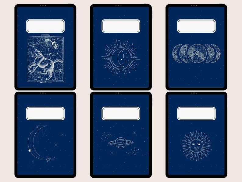 Starry Digital Notebook Covers | Instant Download PDF | Suitable for ...