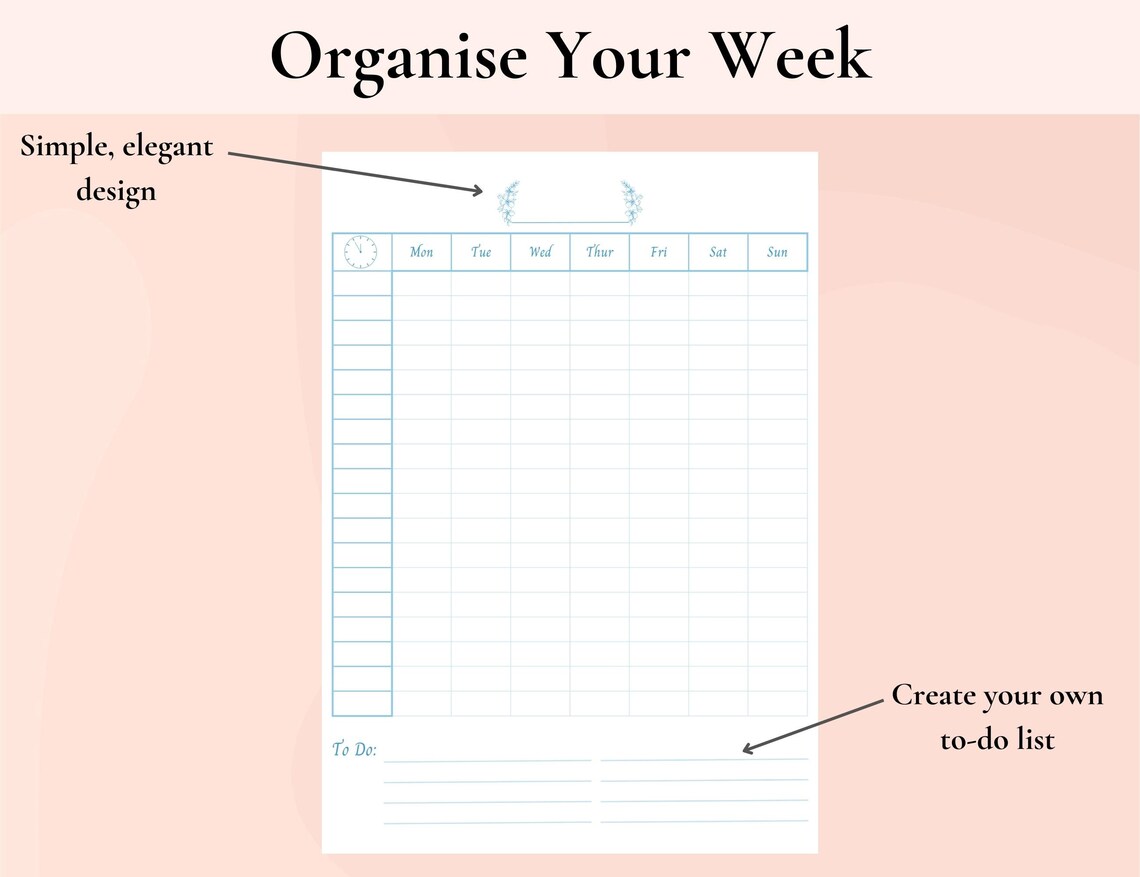 Weekly Time Blocking Planner Digital and Printable PDF 11 - Etsy
