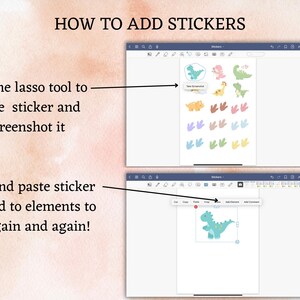 8 Digital Notebook Cover Adorable Dinosaurs With 60+ Stickers - Instant ...