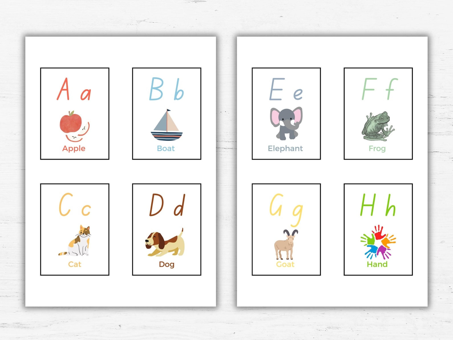 Alphabet Educational Flashcards With Pictures, Digital Download Kids ...