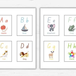Alphabet Educational Flashcards With Pictures, Digital Download Kids ...
