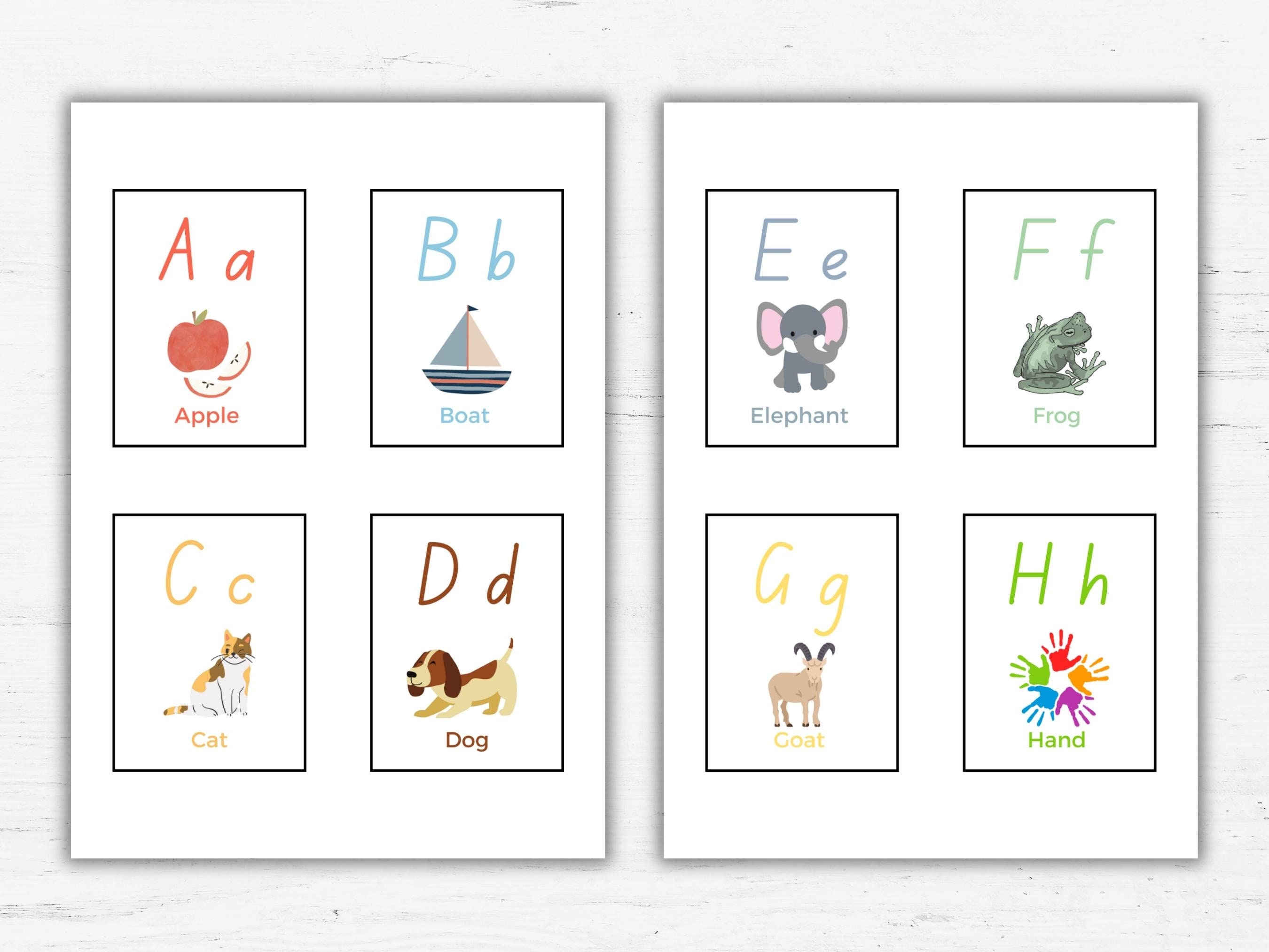 Alphabet Educational Flashcards With Pictures, Digital Download Kids ...